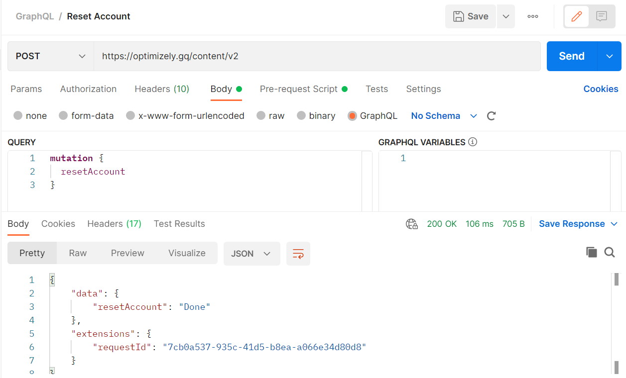 Reset account functionality | Optimizely Developer Community
